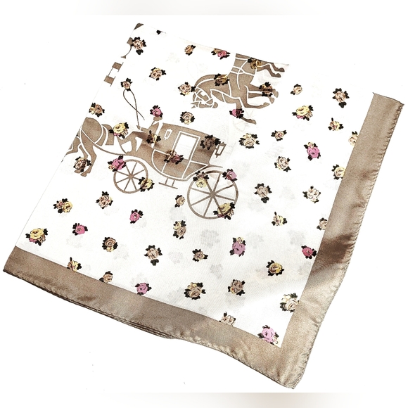 Coach | Accessories | Coach Horse And Carriage Tea Rose Print Silk ...